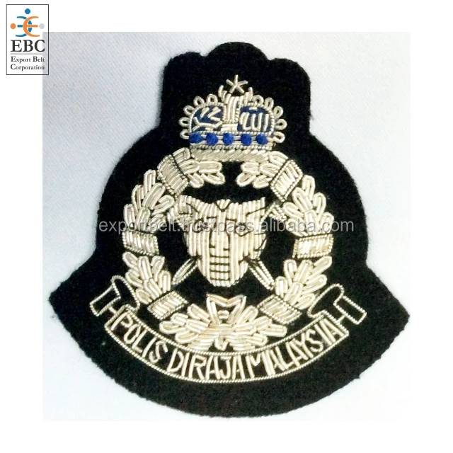 Oem Bullion Badges Emblem Crest Patches Custom Hand Embroidery Pdrm ...