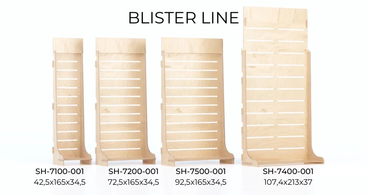 ESPOSIT Custom Wall-Mounted Display Stand 72x165cm Birch Plywood ...