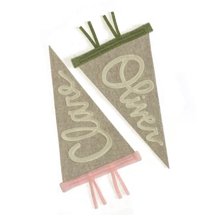 Custom Name Pennants - Modern Cursive Script Signage