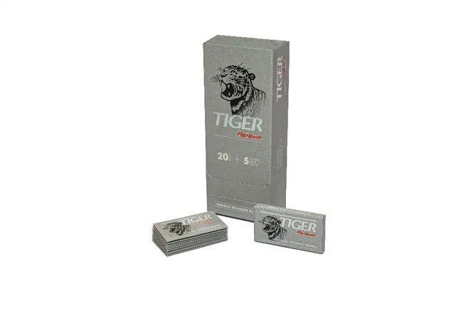 TIGER Platinum Premium Stainless Shaving Double Edge Blades with ...