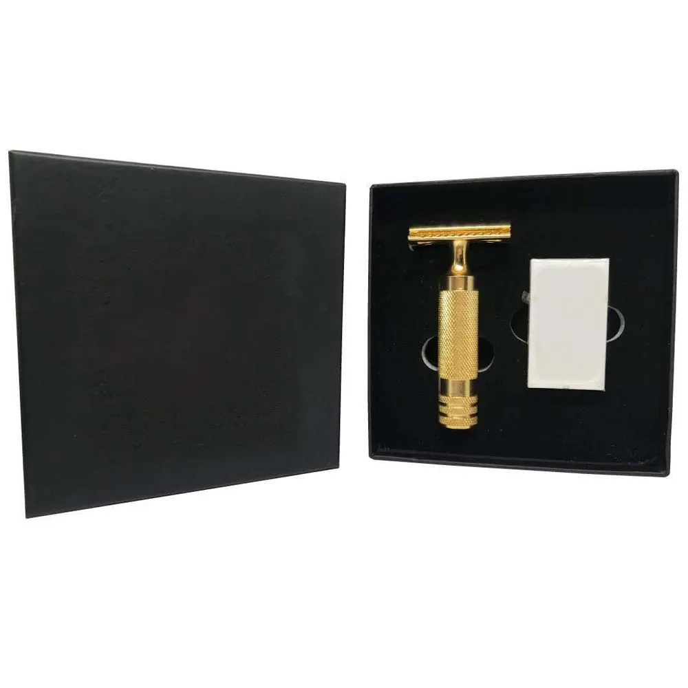 Double Edge Safety Razors,Classic Men Shaving Razor (BLACK)- Bronze ...