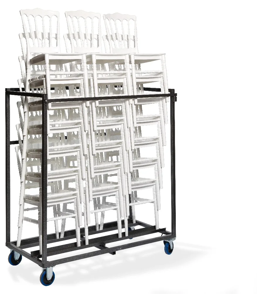 Stackable Stackchair Chair Trolley Furniture Metal Hammerite ...