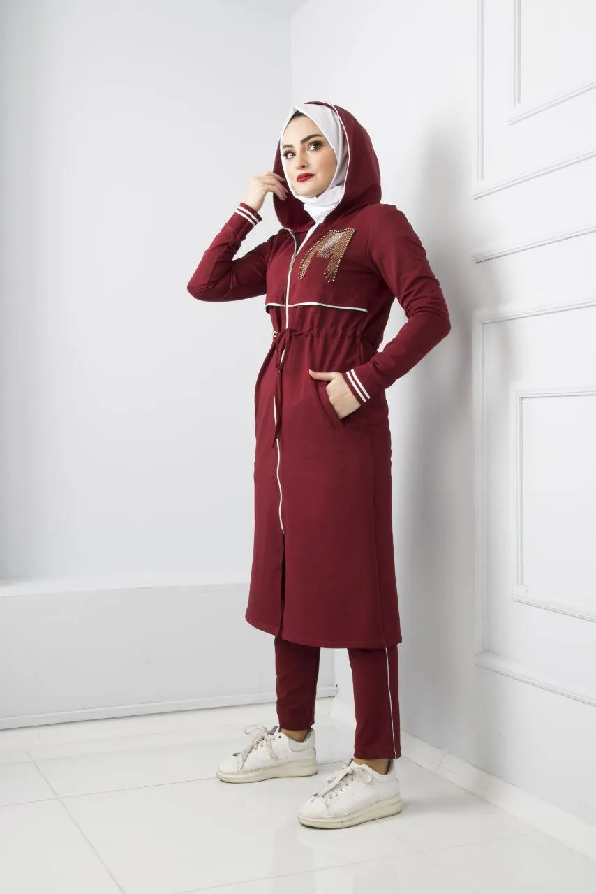 New Season Women 2 Piece Tracksuits Islamic Clothing Abaya Kaftan Dubai ...