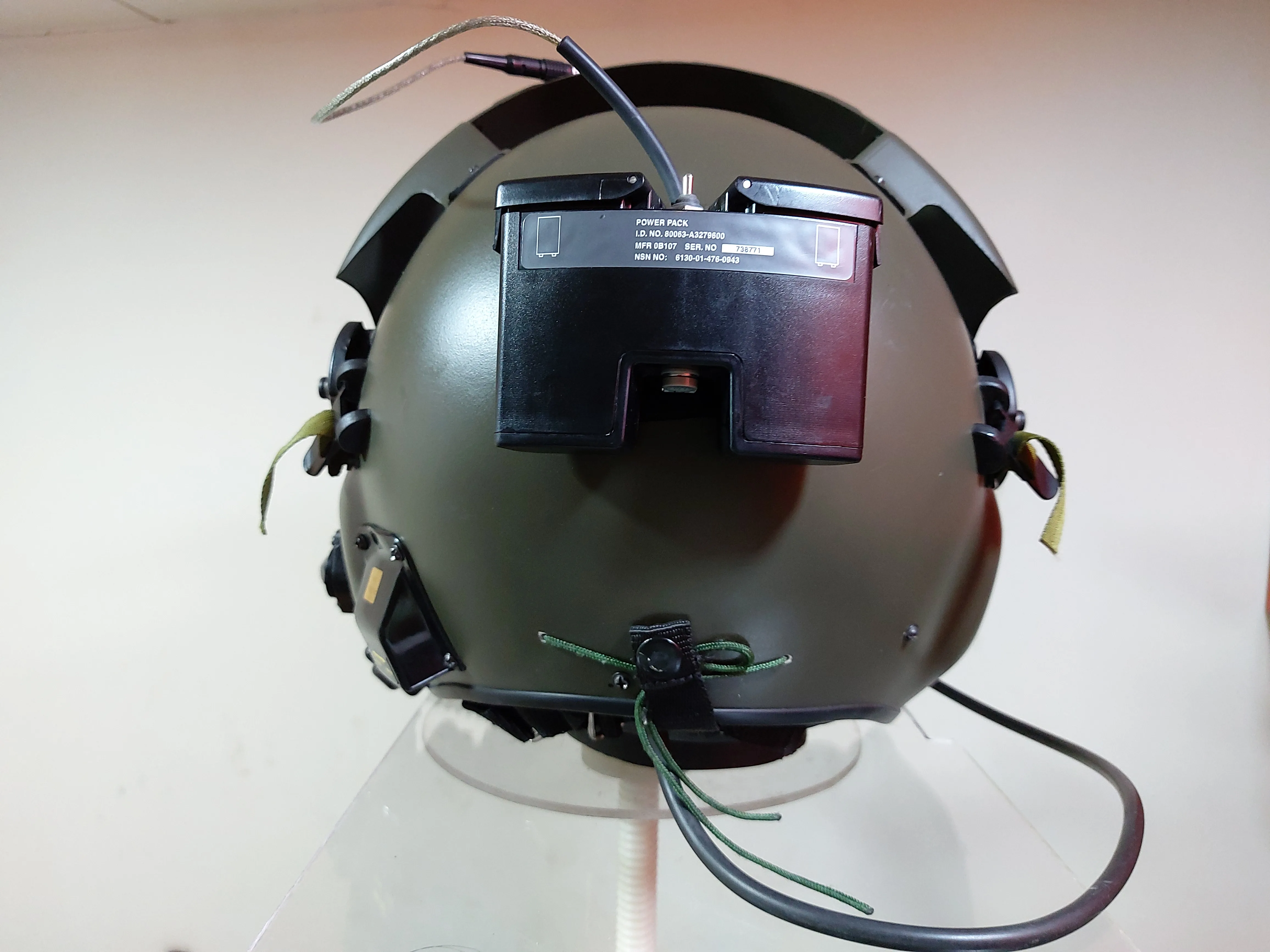 Rotary Wings Aviation Pilot Helmet - Olive Green Carbon Fiber Headset ...