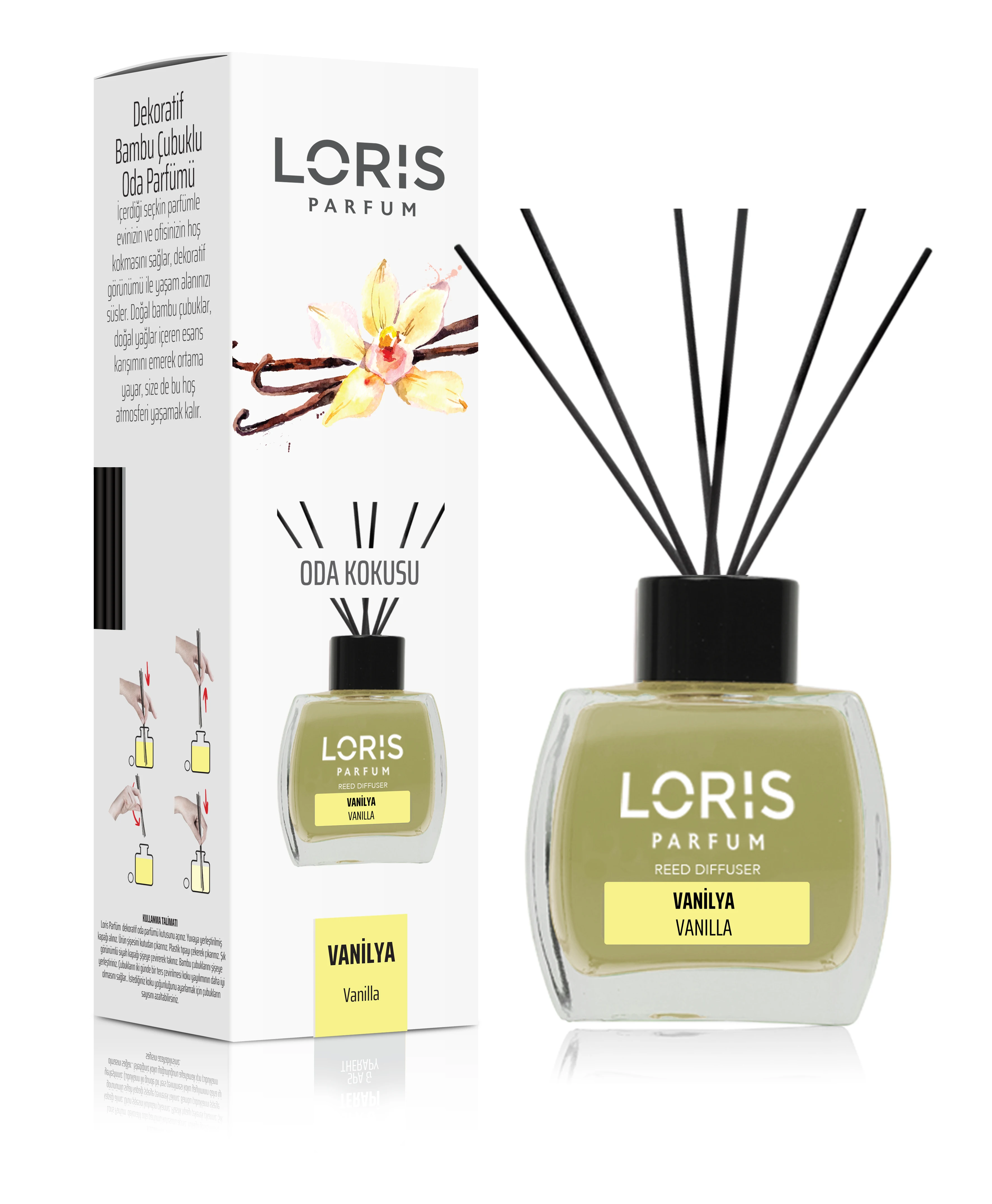 120ml Loris Reed Diffuser Air Freshener Vanilla Decorative House Design ...
