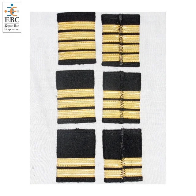 Oem Top Rank Three Stripes First Officer Gold Black Soft Epaulets ...