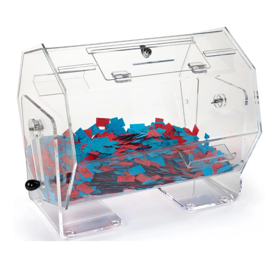 Large Size Acrylic Countertop Raffle Ticket Tumbler Drum with Locking ...