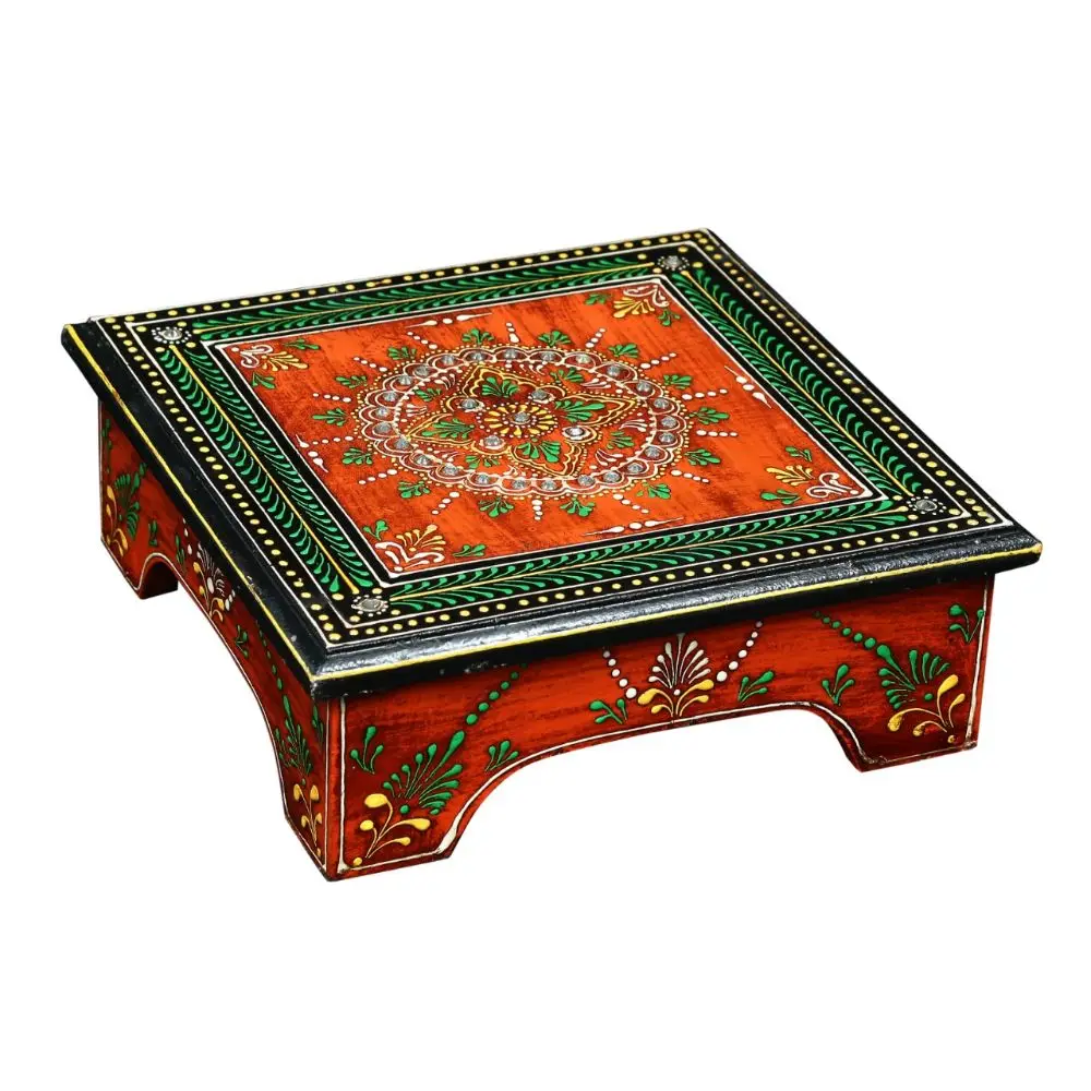 Best Hand Crafted Wooden Bajot Chowki Small Sitting Stool In Colour ...