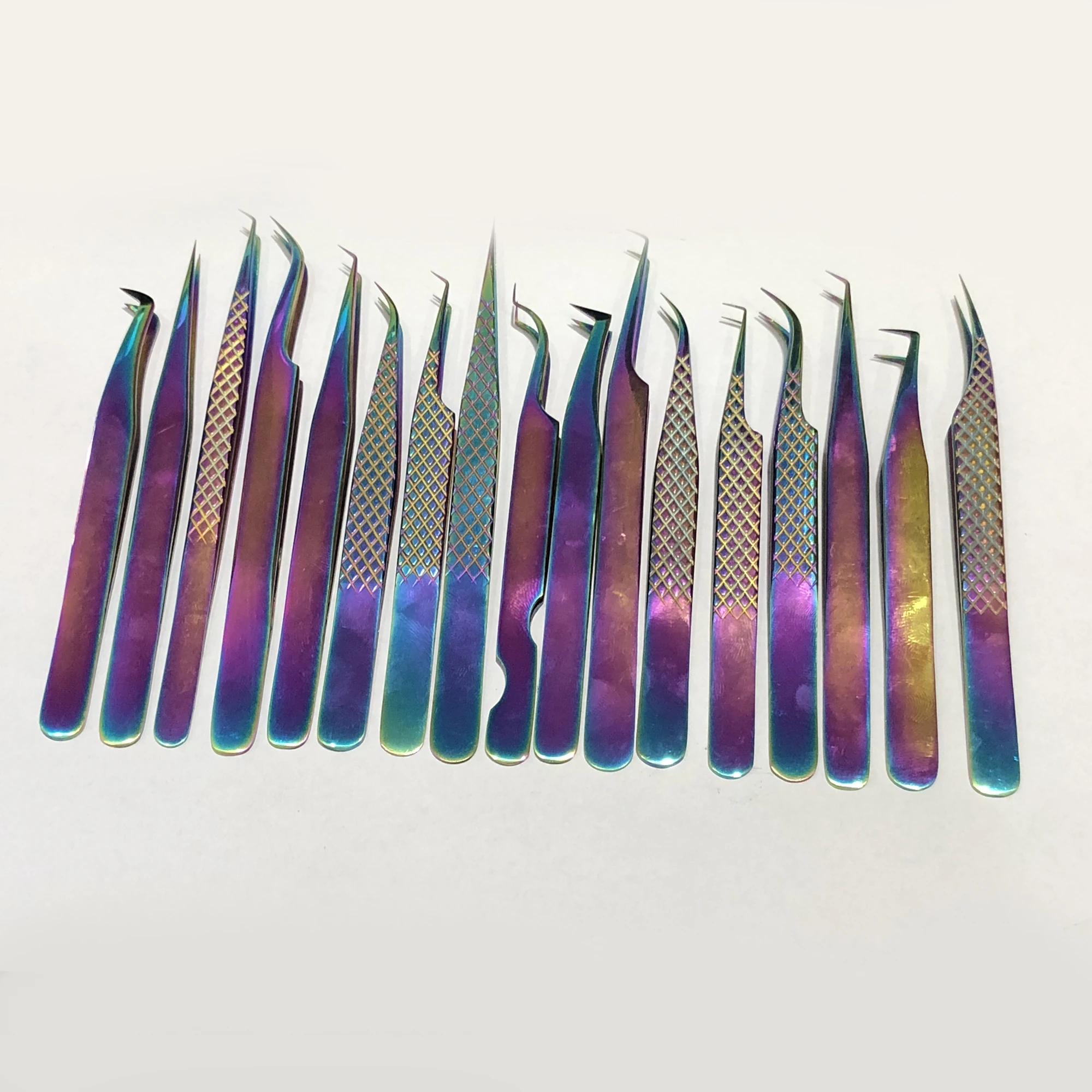 White Volume Round Tweezers Lash Extension Perfect Isolation Tweezers ...