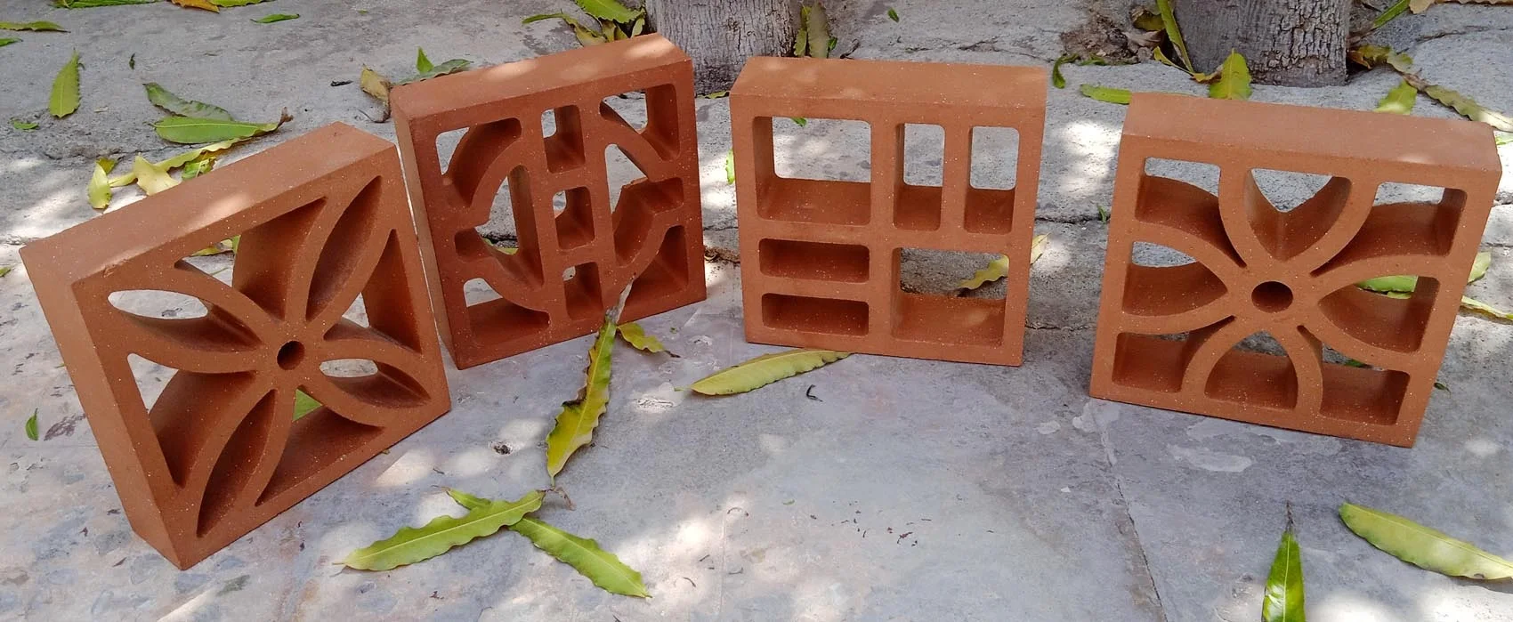 Natural Red Clay Terracotta Hollow Blocks Jaali Tiles 200x200x60 mm for ...