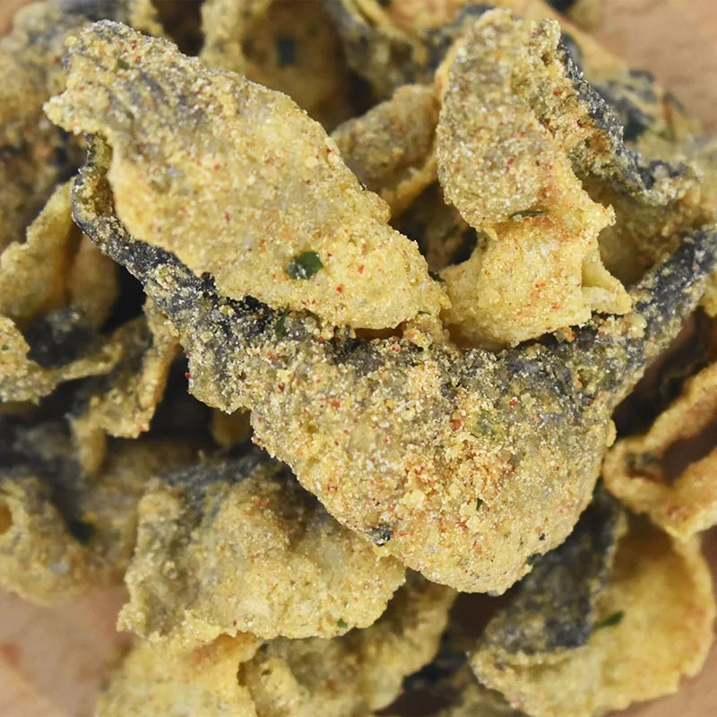 Fish Skin Snack Best Taste - Salted Egg Yolk Dried Salmon Fish Skin ...