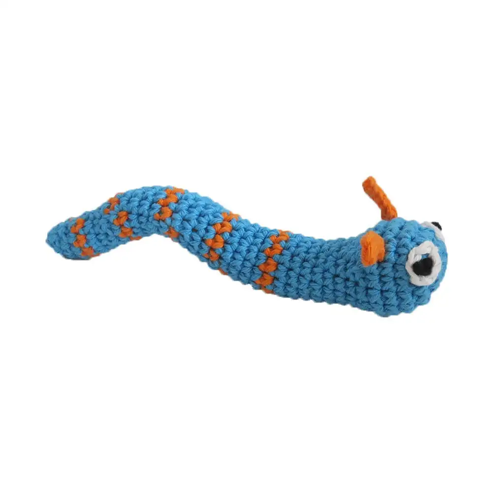 Squeaker Worm Dog Toy For Your Baby Dog Handmade Customized Cotton Toy ...