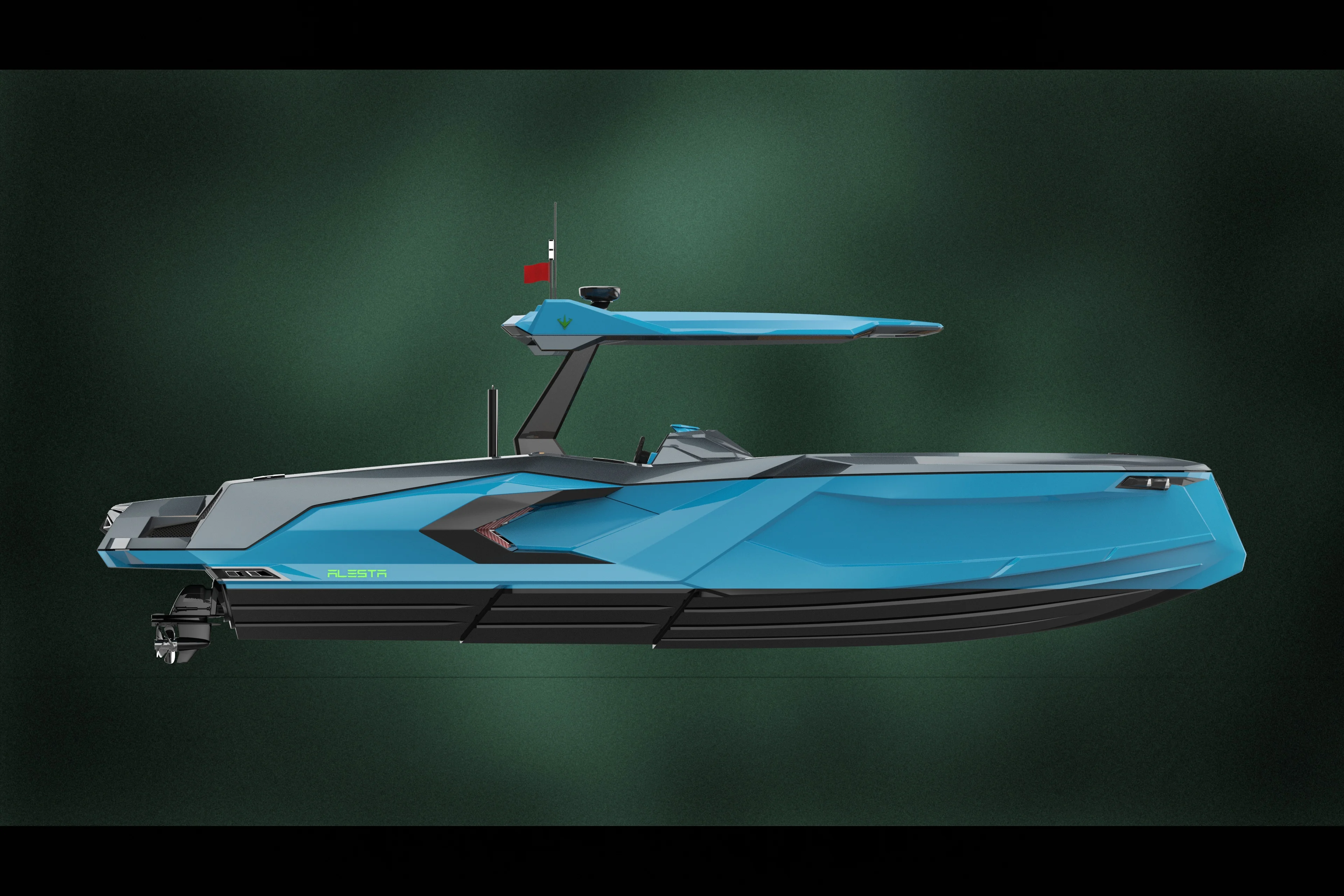 Alesta Marine Luxury Raptor Parasailing Boat Black New Fiber Glass ...