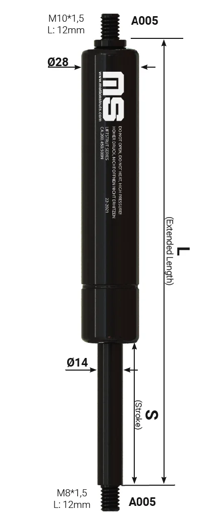 Pull Type Gas Piston Gas Strut Traction Reverse Action Piston Made In ...