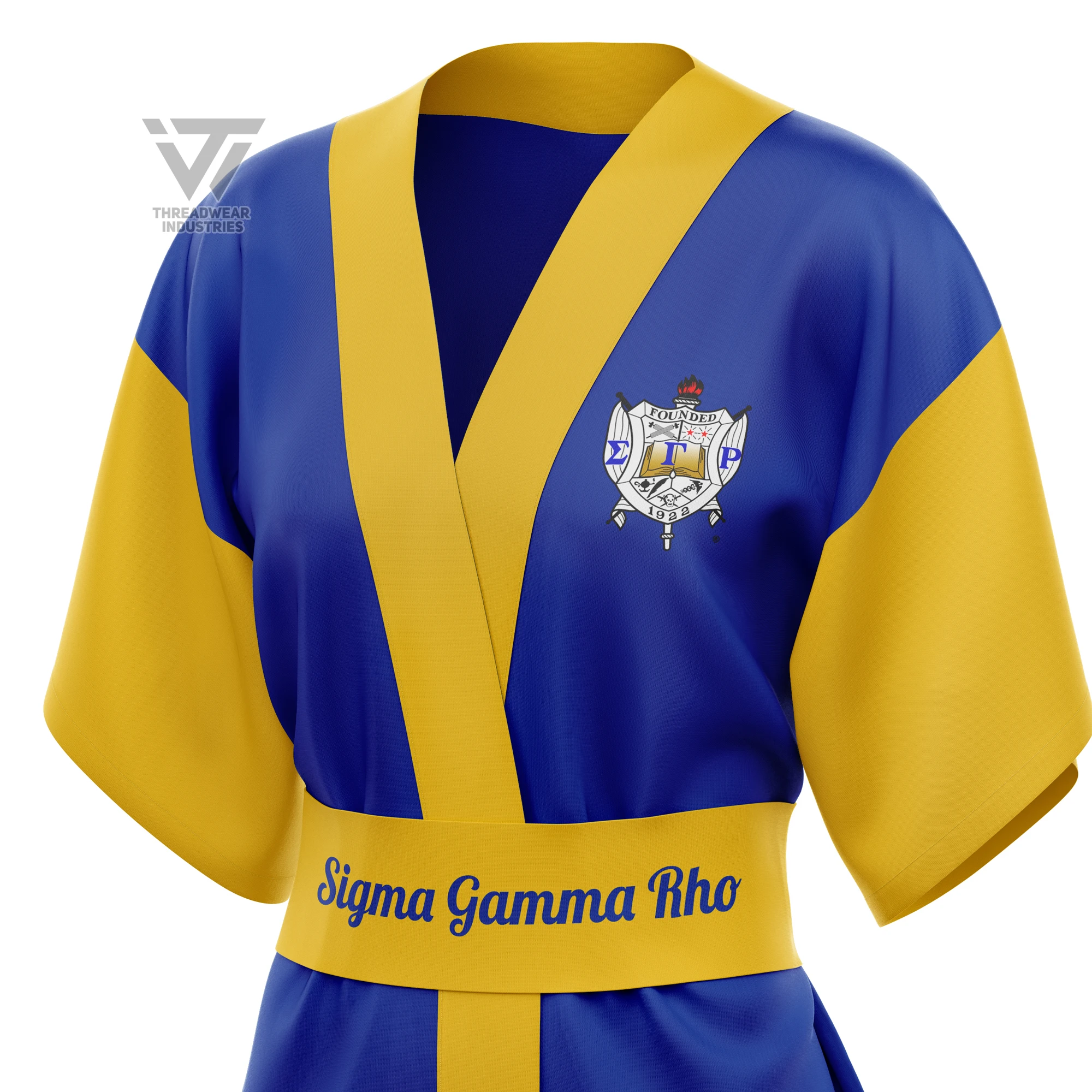 Custom Sigma Gamma Rho Sorority Silk Kimono Embroidered Robe Dress ...