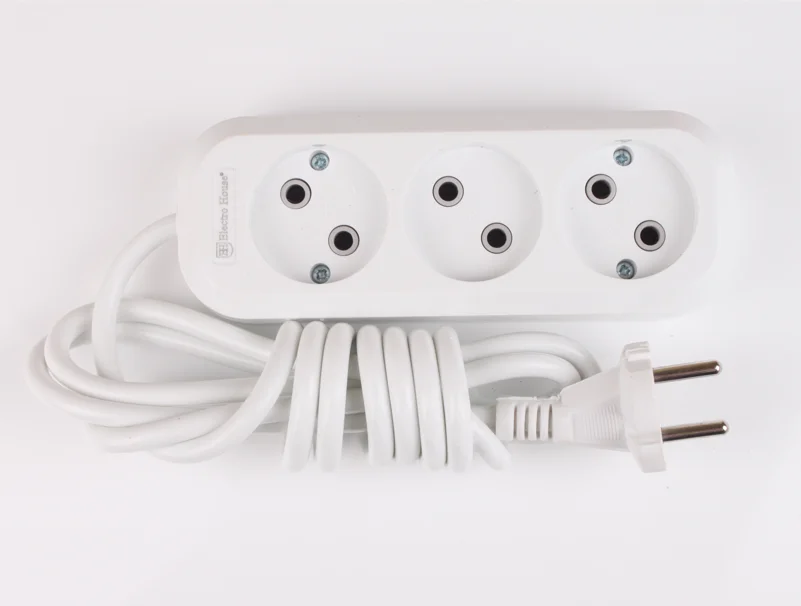 Extension Socket 3 Way Without Grounding Eu Standard With 5 Meters ...