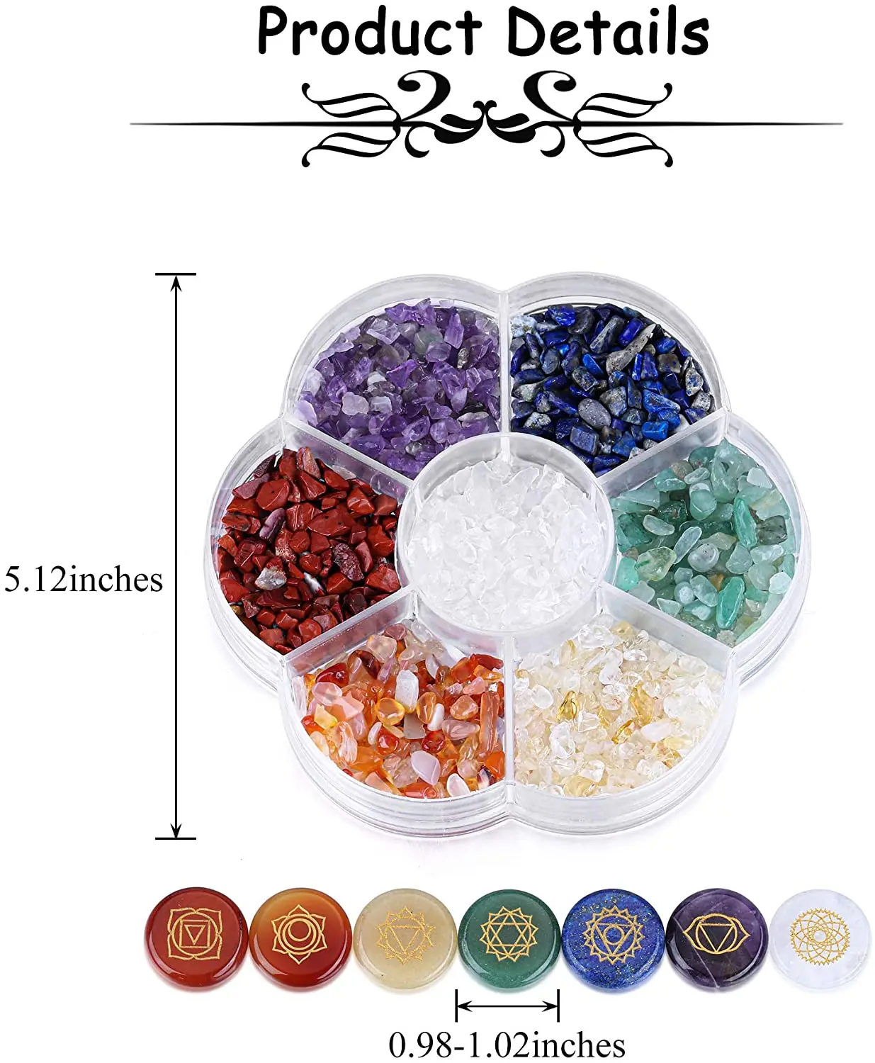 Piedras De Cristal De 7 Chakras,Piedras Naturales Curativas De Reiki ...