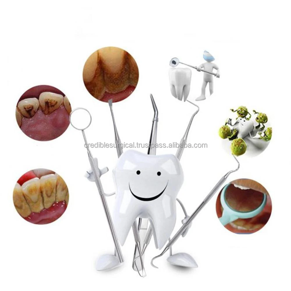 Dental Examination Tooth Mouth Mirror Probe Scraper Tweezers Teeth ...