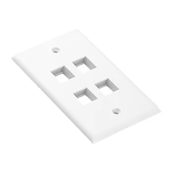 Single Gang 4-port White Wall Plate Usa Keystone - Buy 4 Port Wall ...