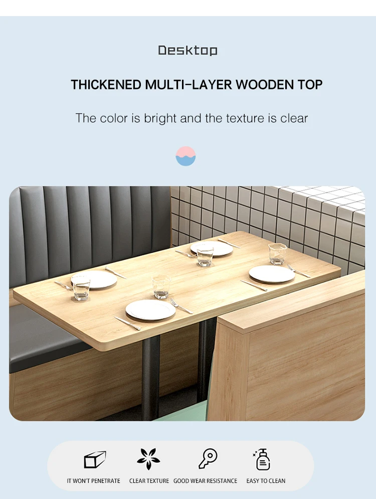 Modern Fast Food Restaurant Table Set - Custom Booth Seating