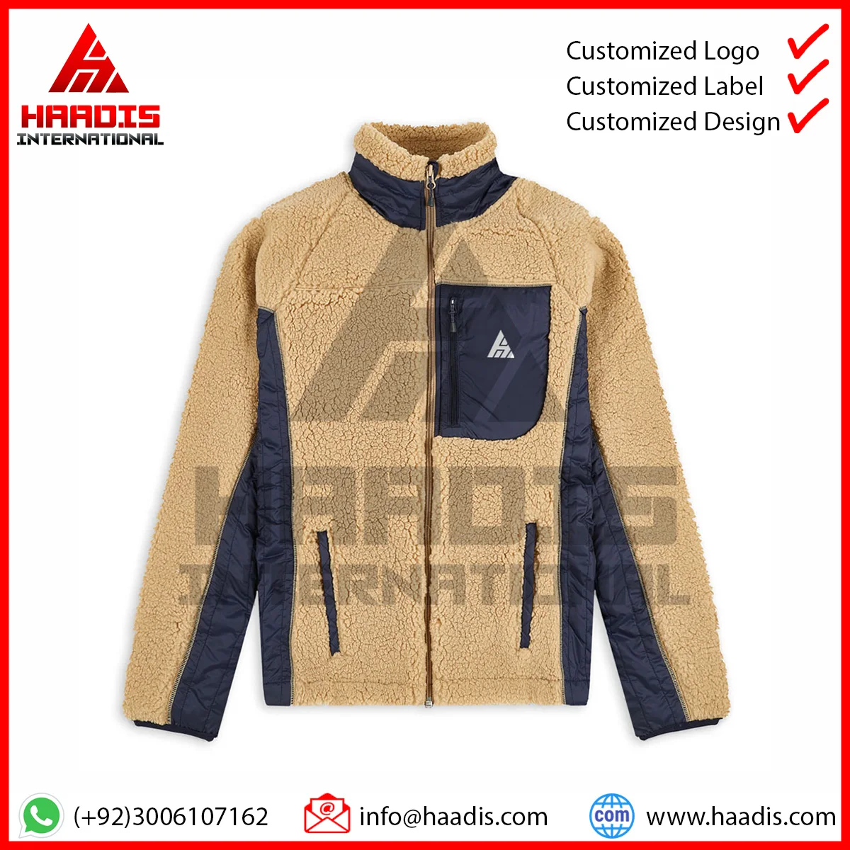High Quality Customized Logo Printing Sherpa Fleece Material