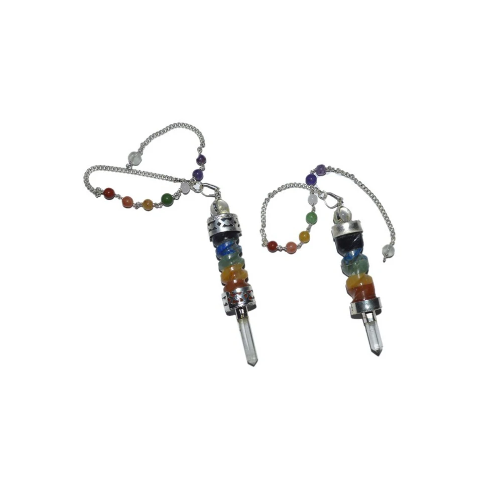 Wholesale Black Tourmaline Bonded Chakra Pendulums | 7 Chakra Pendulum ...