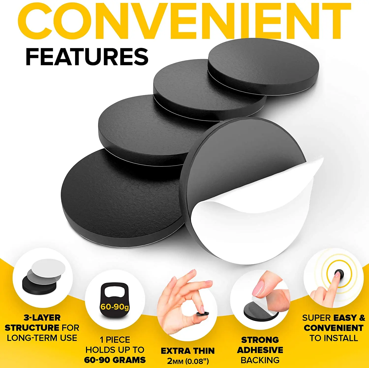 Kiss Cut Flexible Rubber Magnet With Adhesive Tape Small Size 15*15mm ...