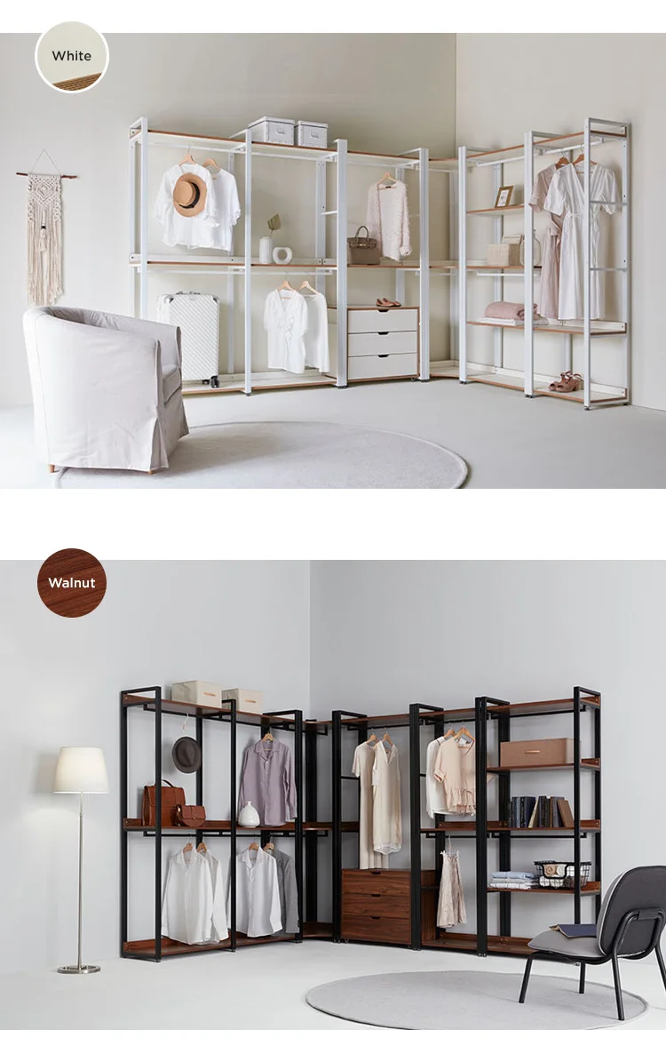 Metal Wardrobe Modern Simple White Open Closet,Bedroom Furniture Wall ...