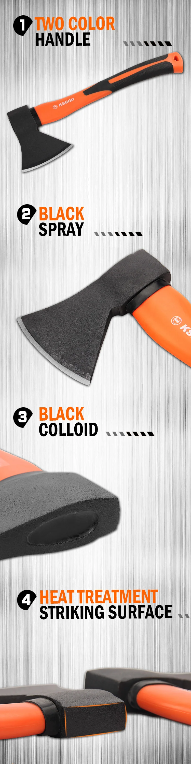 Kseibi Professional Drop Forged Carbon Steel 600gr Axe With Fiberglass ...