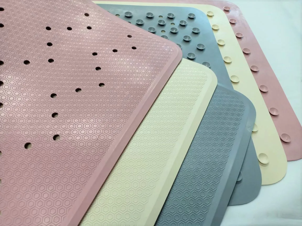 Natural Rubber Bath Mat Aqua Blue Bright Color Mat Bathtub Mat to ...