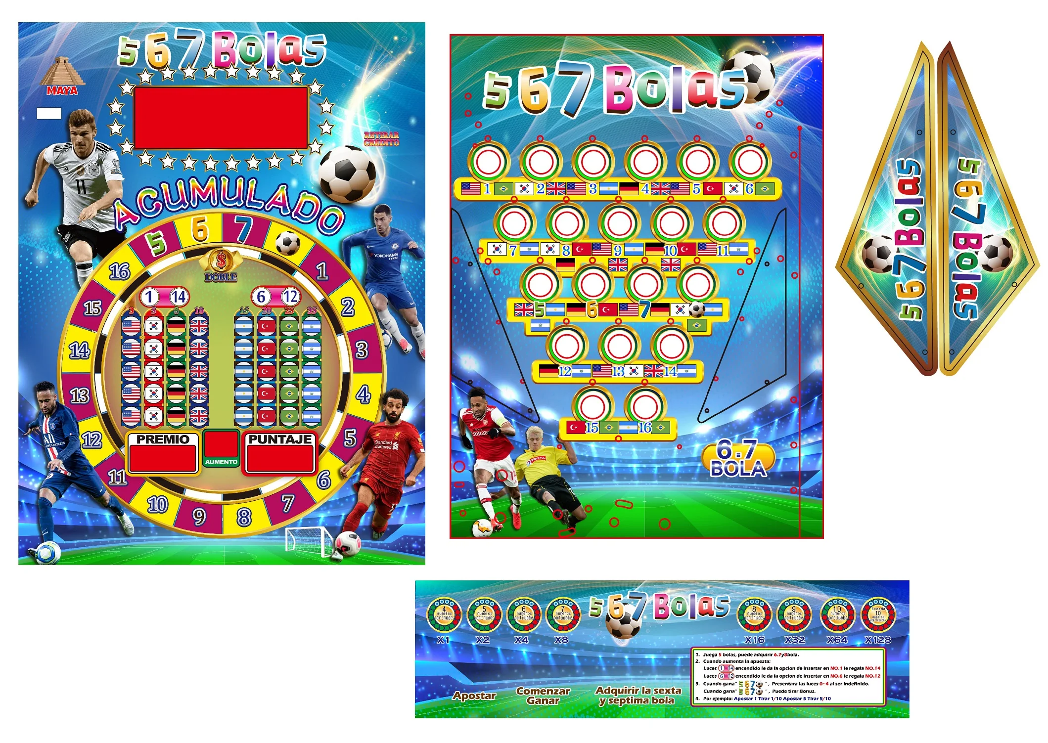 7 Bolas Pinball Machine Mechanical With One Coin Selector And Plastic ...