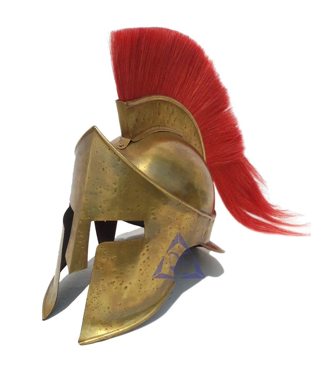 Medieval Spartan King Leonidas Greek Armour Helmet With Red Plume ...