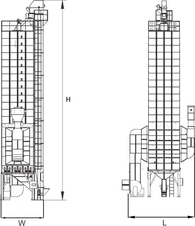 50T Air Mechanical Recirculating Grain Drying Machine Tower Maize Dryer ...