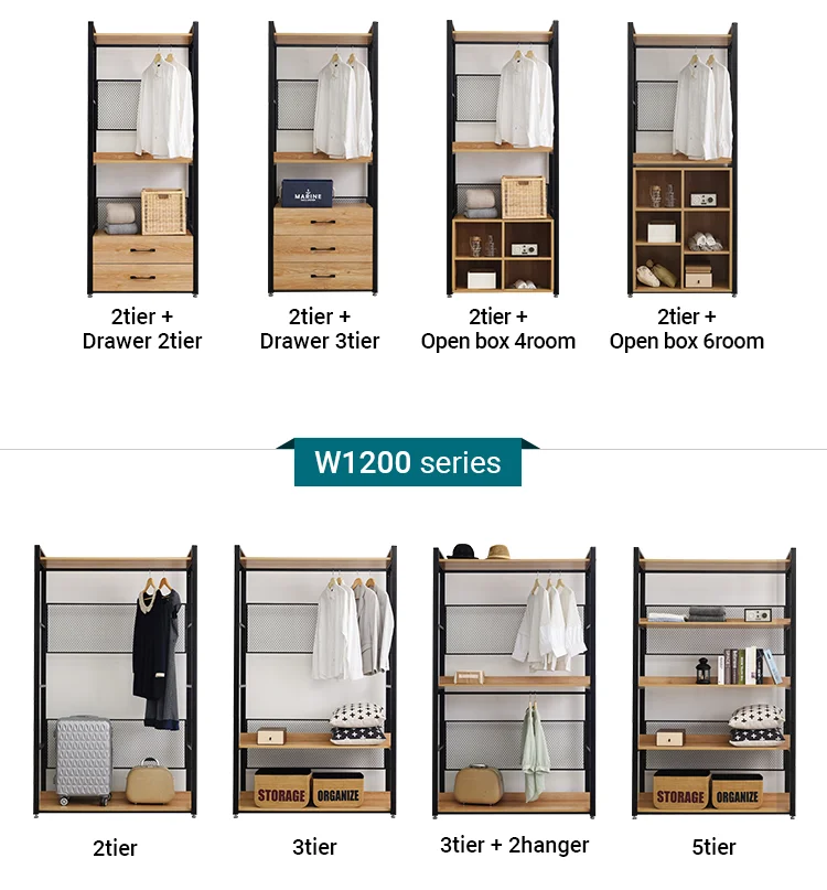 Custom Walk-In Wardrobe Organizer - Modern Metal & Wood Bedroom Closet ...