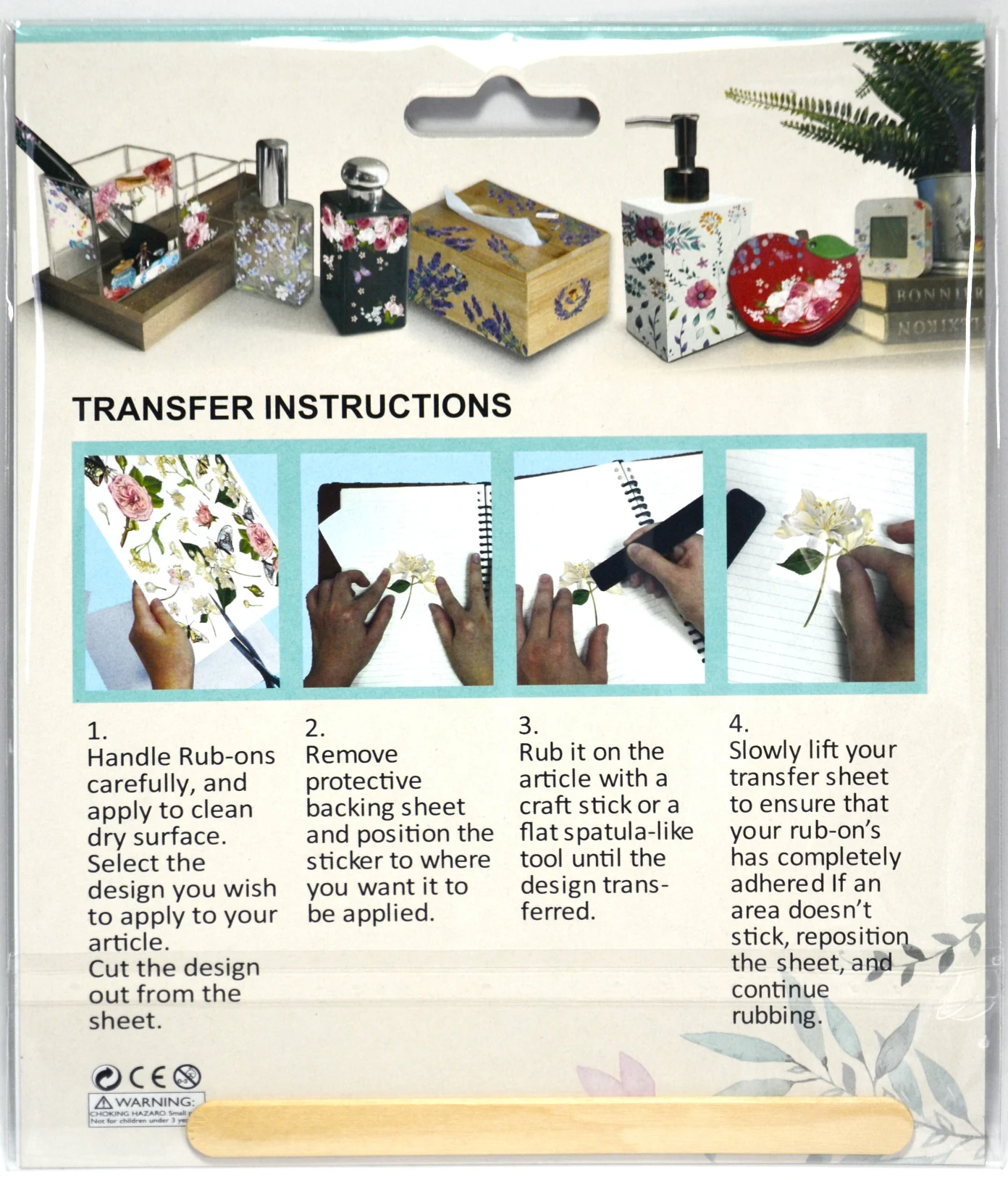 Rub On Transfer Decal Decorative Sticker Durable On Different Material ...