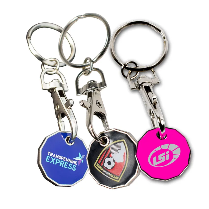 Custom Metal Enamel Caddy Coin Keychain Trolley Token Keyrings - Buy ...