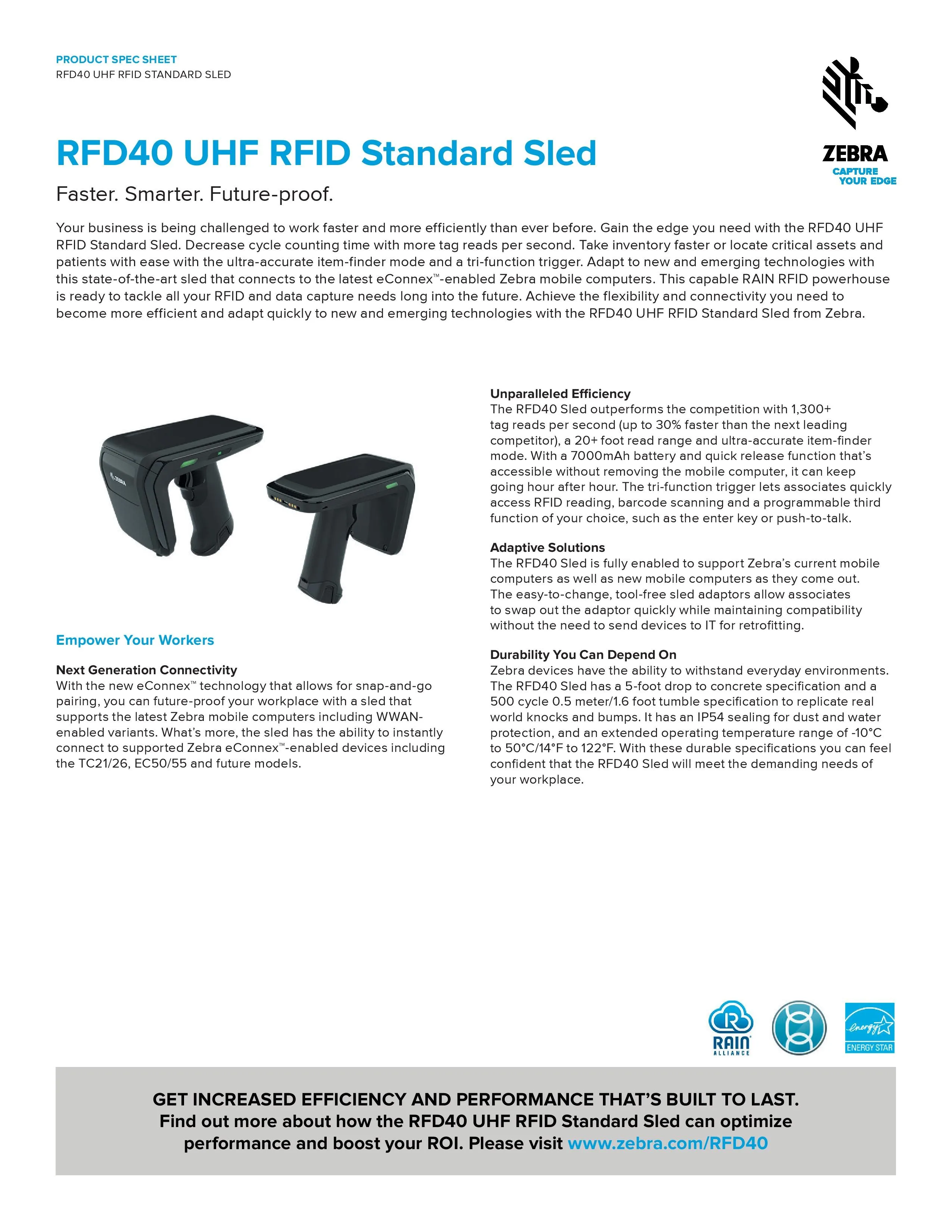 Zebra RFD40 UHF RFID SLED - High-Speed Tagging Solutions
