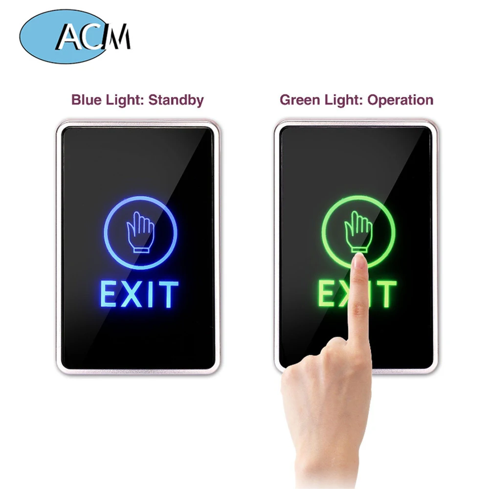 Wall Mounted Access Control System Touch Exit Switch Acrylic Panel ...