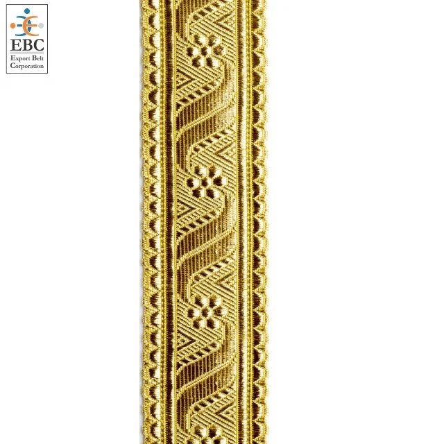 Wholesale Gold Oak Leaf Braid Lace Galloon - Sustainable & Embroidered