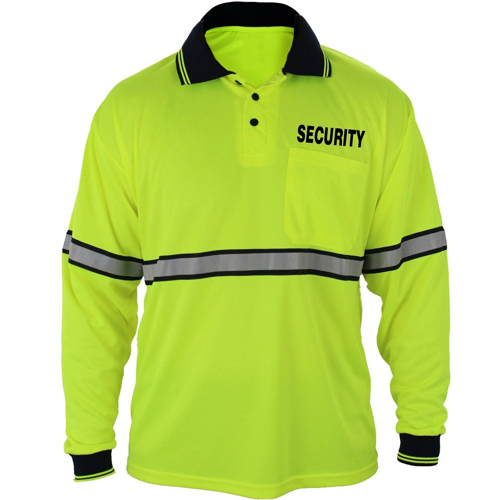 Security Uniform Men Long Sleeve Security Polo Shirt Embroidered ...