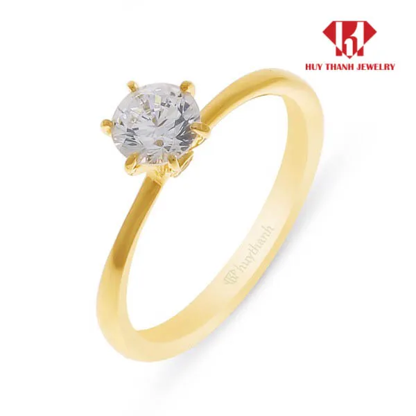 Ring 18k Solid Gold Simple Engagement Ring 14kt Solid Gold Solitaire 6 ...