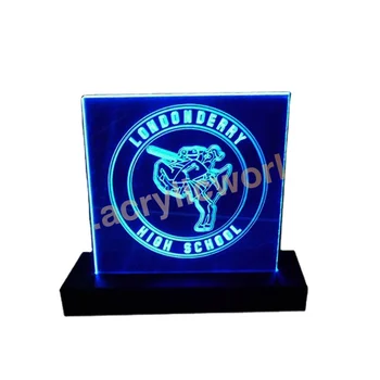 Custom Tabletop Laser Engraving Reserved Acrylic Led Edge Lit Sign Base ...