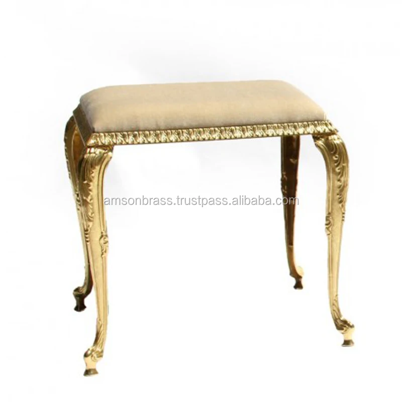 Decorative Wooden Stool Top Velvet Pouf Decorative Living Room ...