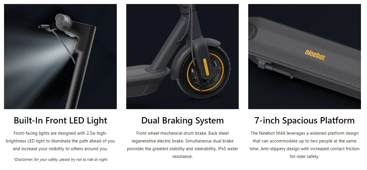 Segway Ninebot Max G30 Electric Kick Scooter Max Speed 18.6 Mph Long ...