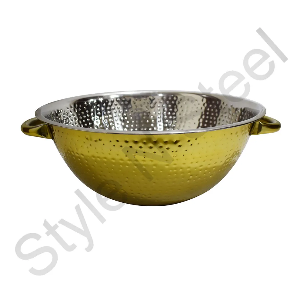 Stainless Steel Mixing Bowl with Handle Metal Food Fruit Vegetable ...
