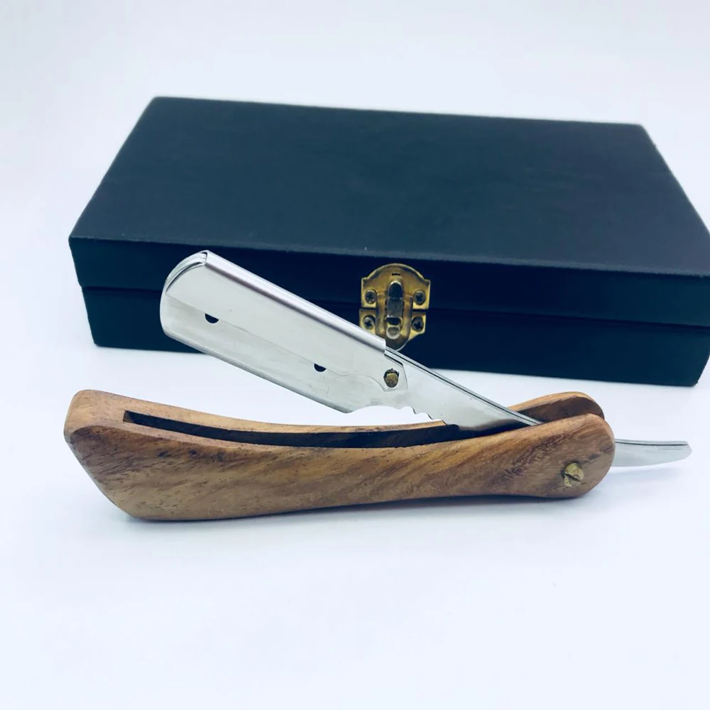 Stainless Barber Cut Throat Single Edge Razor Blades Classic Handle ...