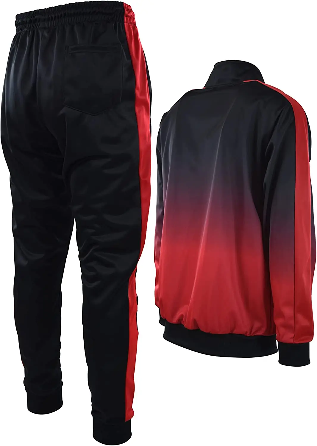 Mens Classic Double Shade Black And Red Polyester Sportswear Men Slim ...