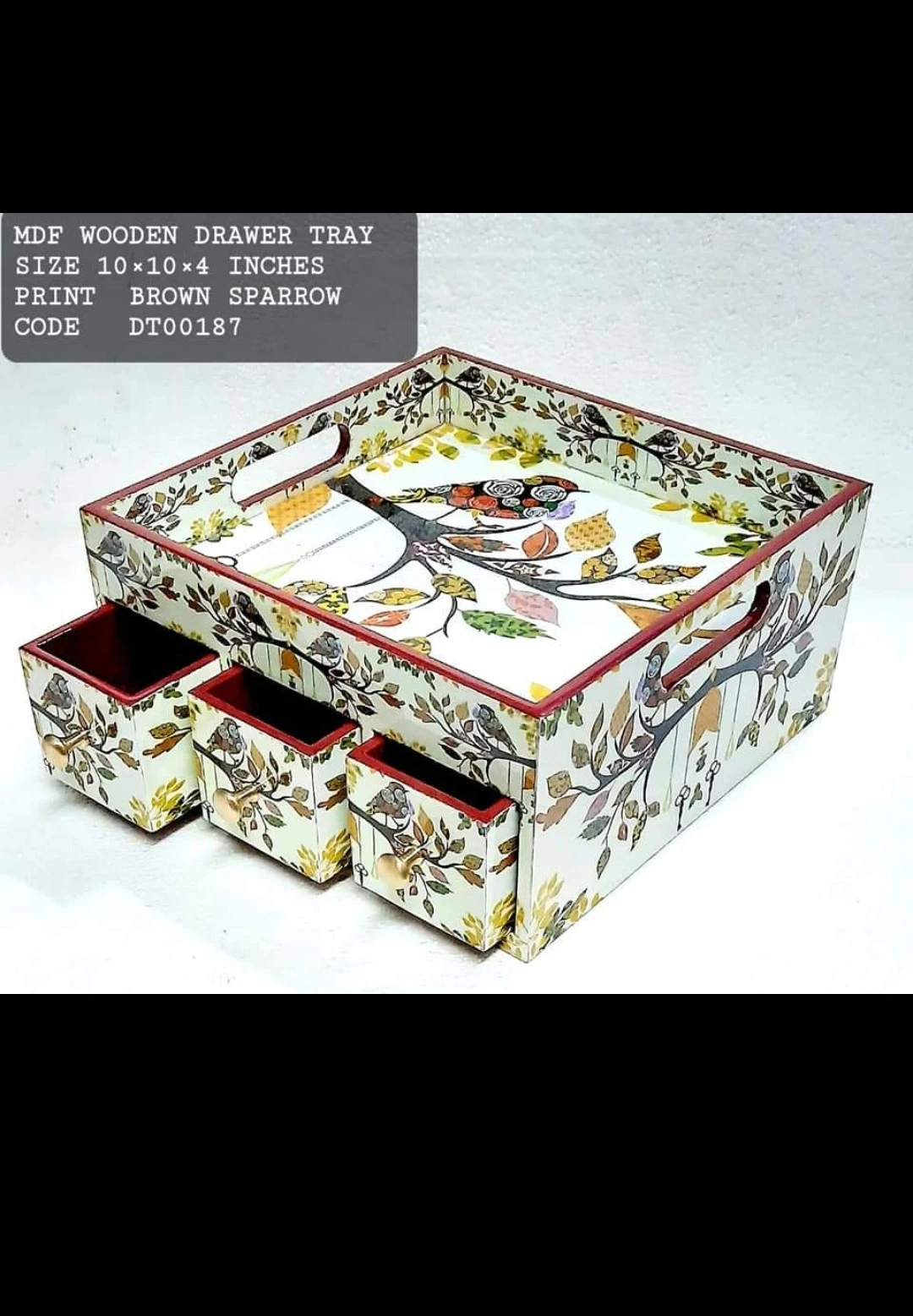 Modern Luxury Snack Tray with Storage Box - Pink Color