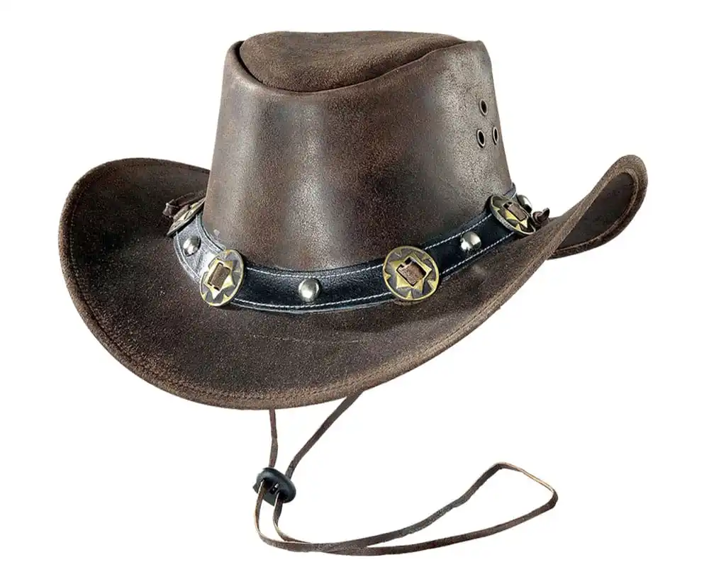 Cowboy Leather Hat Western Hat Bull Riding Hat With Antique Look - Buy ...