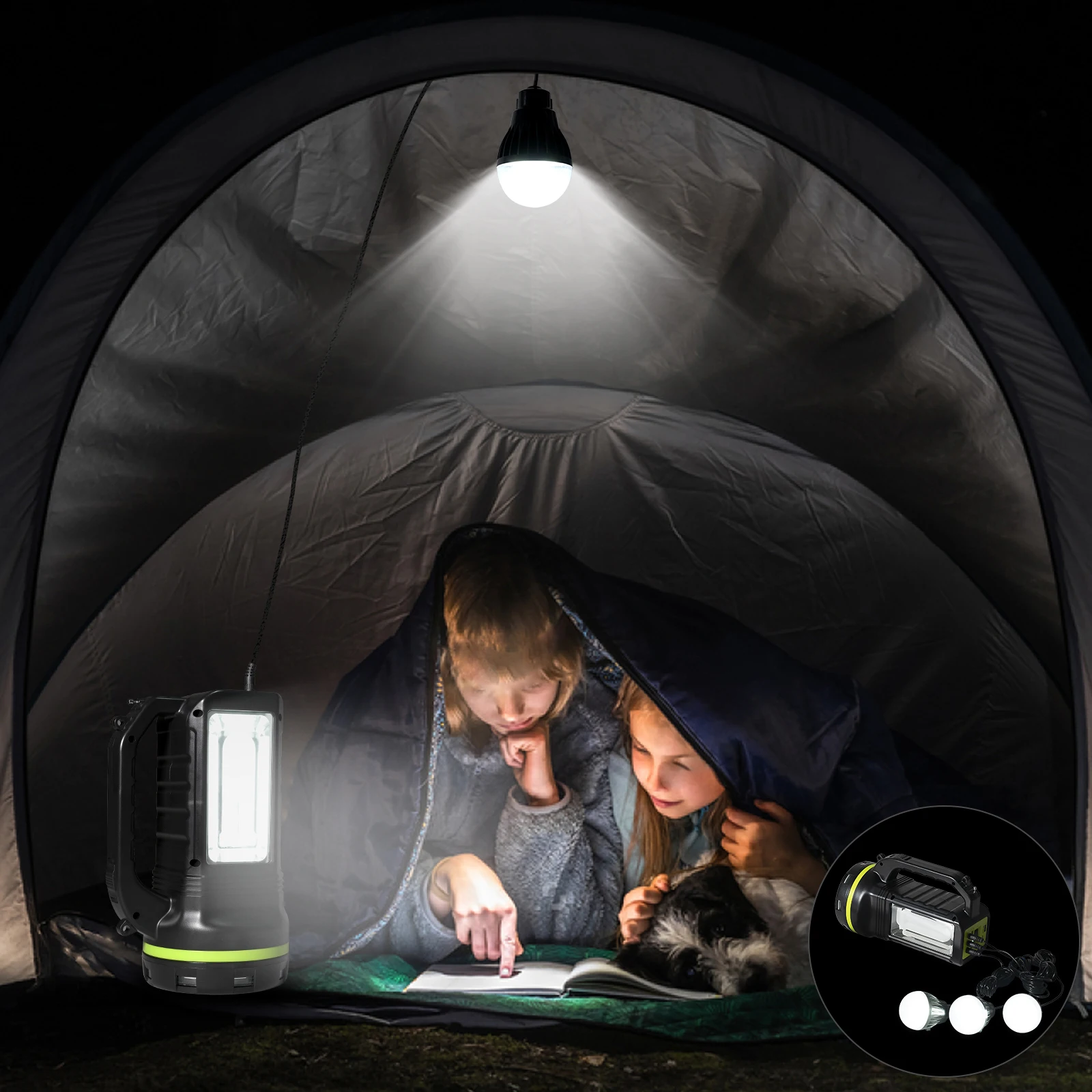 Teyoza AC/DC Multifunction Portable Rechargeable Searchlight